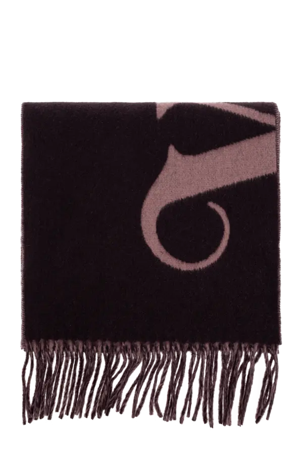 VIVIENNE WESTWOOD Wool Scarf With Logo - Purple