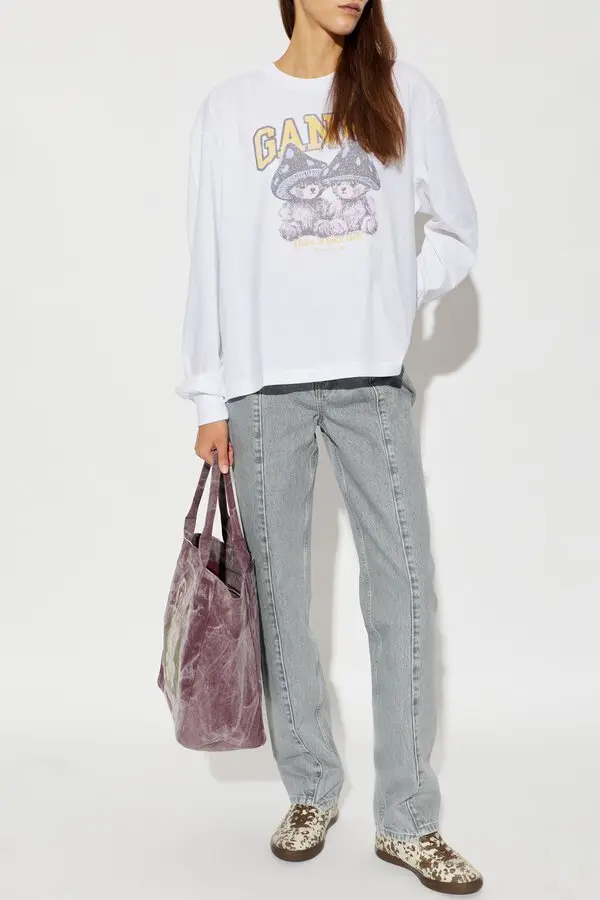 GANNI T-shirt With Colorful Print