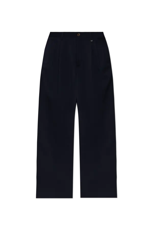 VIVIENNE WESTWOOD Wool Pleated Trousers - Navy Blue