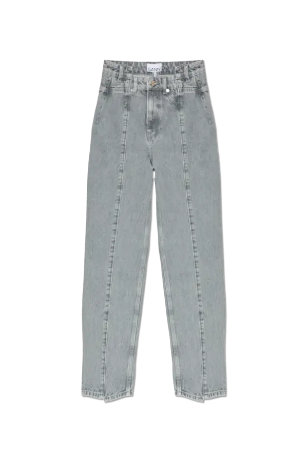 GANNI Jeans With Stitching On The Legs - Grey