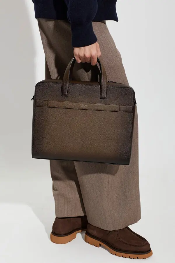 FERRAGAMO Leather Briefcase "trading