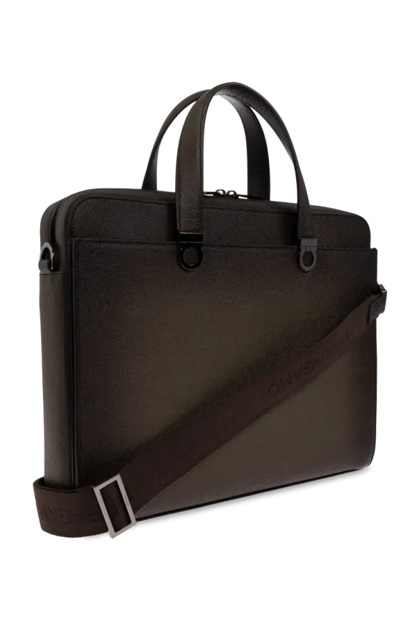 FERRAGAMO Leather Briefcase "trading