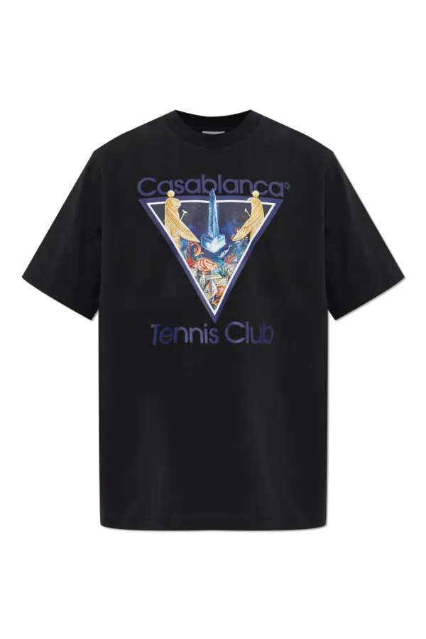 Casablanca T-shirt With Colorful Print - Black