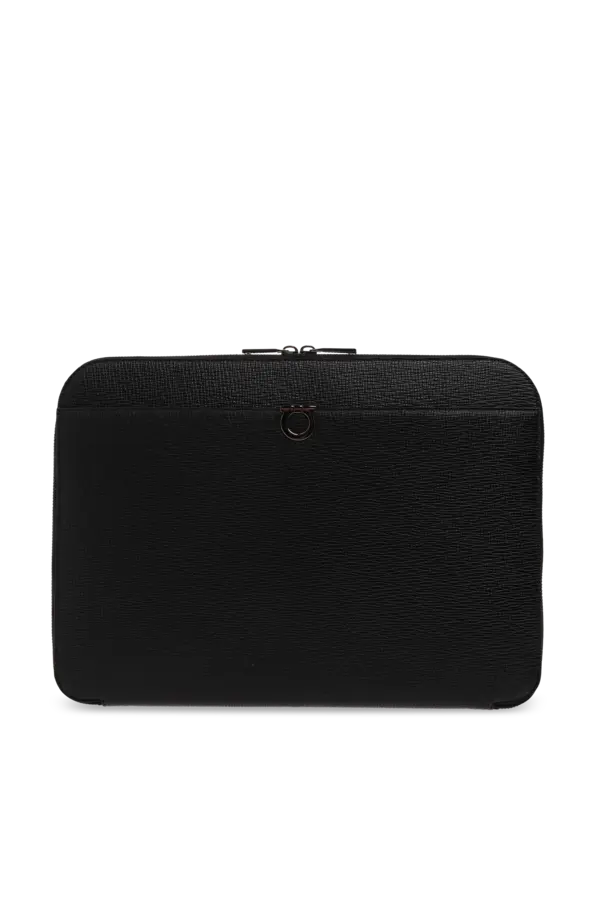 FERRAGAMO Leather Document Pouch - Black