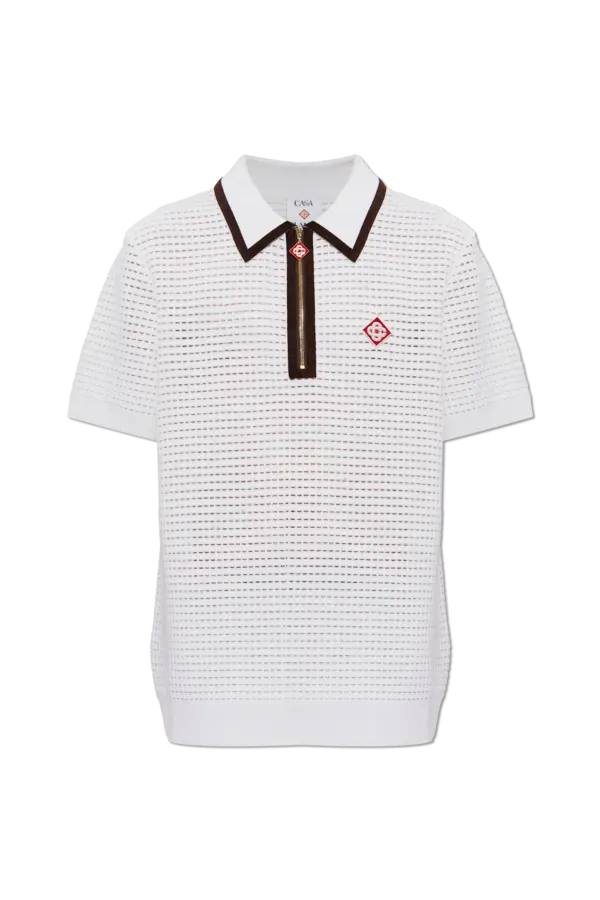 Casablanca Wool Polo Shirt With Logo Patch