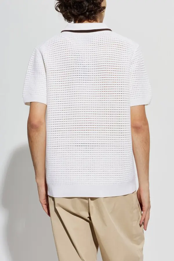 Casablanca Wool Polo Shirt With Logo Patch
