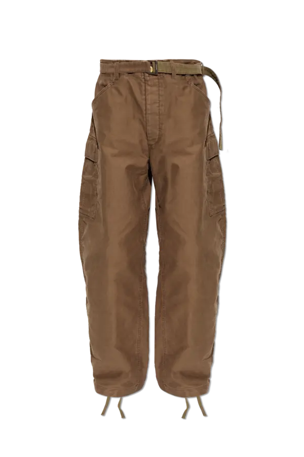 Sacai Cargo Trousers With A Vintage Effect - Brown
