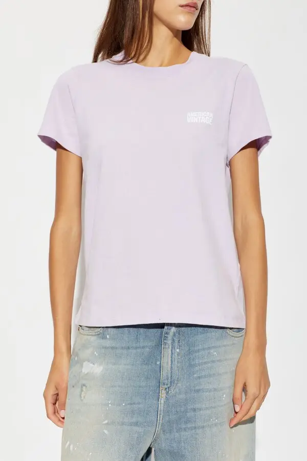 American Vintage T-shirt With Printed Logo