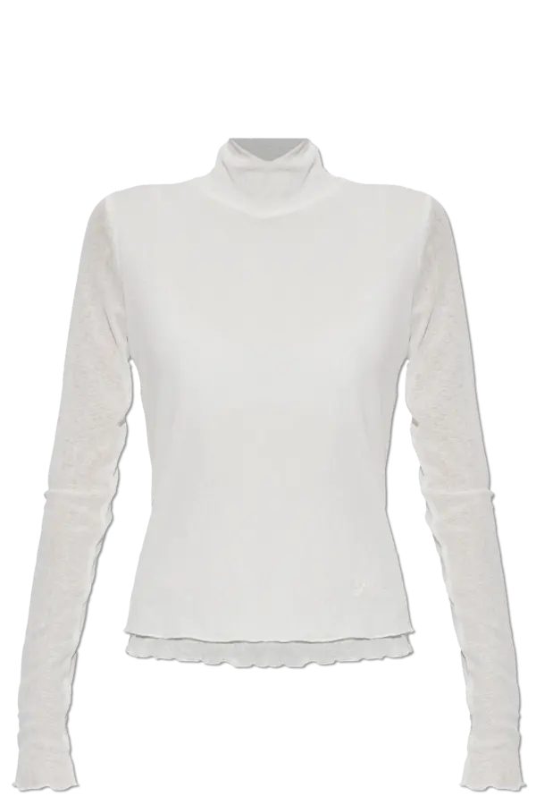 GANNI Top With A Turtleneck - Cream