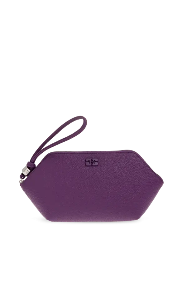 GANNI Hexagonal Eco-leather Makeup Bag With Wristlet - Purple