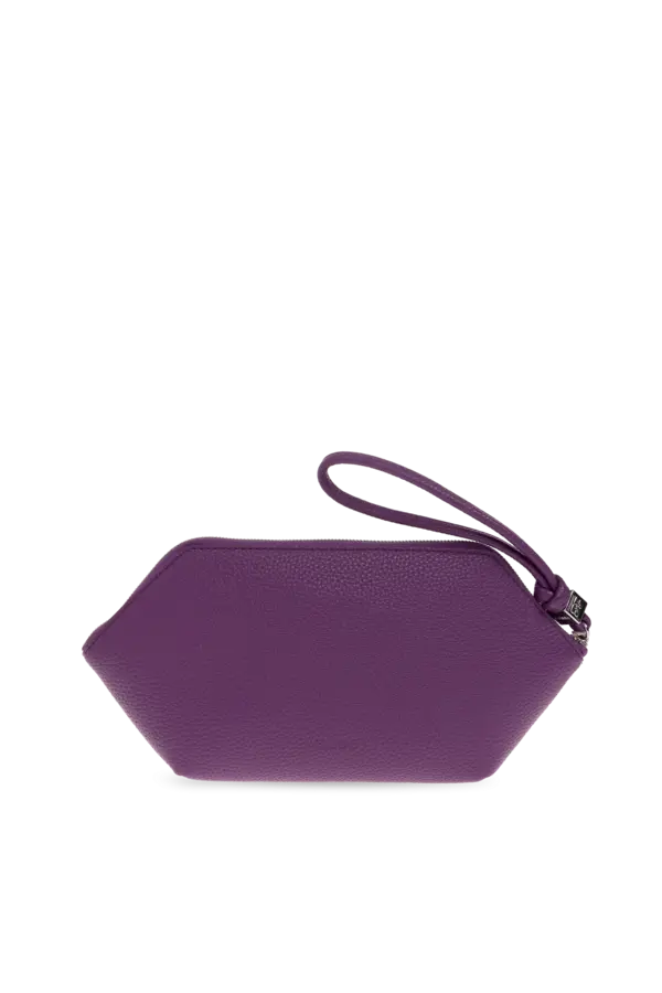GANNI Hexagonal Eco-leather Makeup Bag With Wristlet - Purple