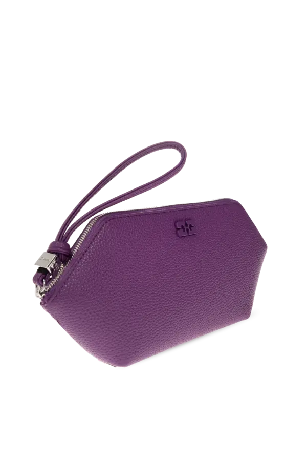 GANNI Hexagonal Eco-leather Makeup Bag With Wristlet - Purple