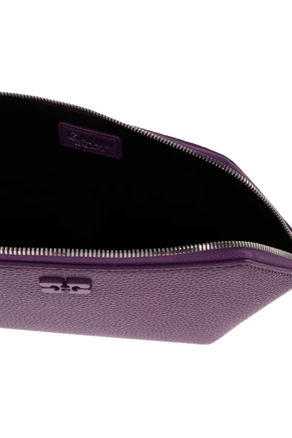 GANNI Hexagonal Eco-leather Makeup Bag With Wristlet - Purple