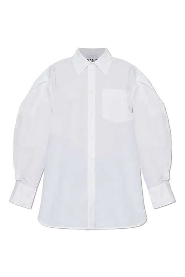 GANNI Shirt With Pocket - White