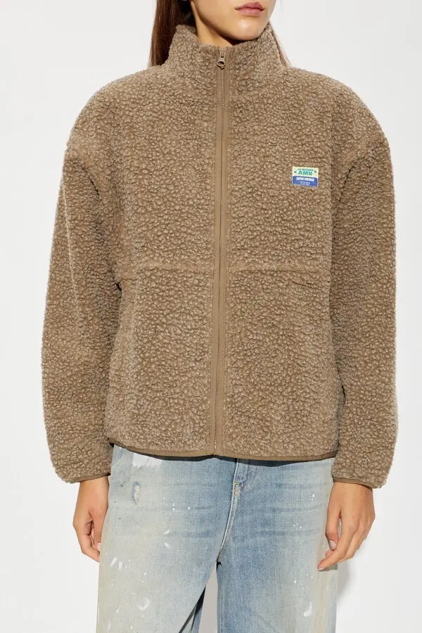 American Vintage Fleece Jacket With A Turtleneck - Brown