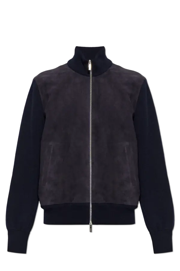 FERRAGAMO Jacket With Stand-up Collar - Navy Blue