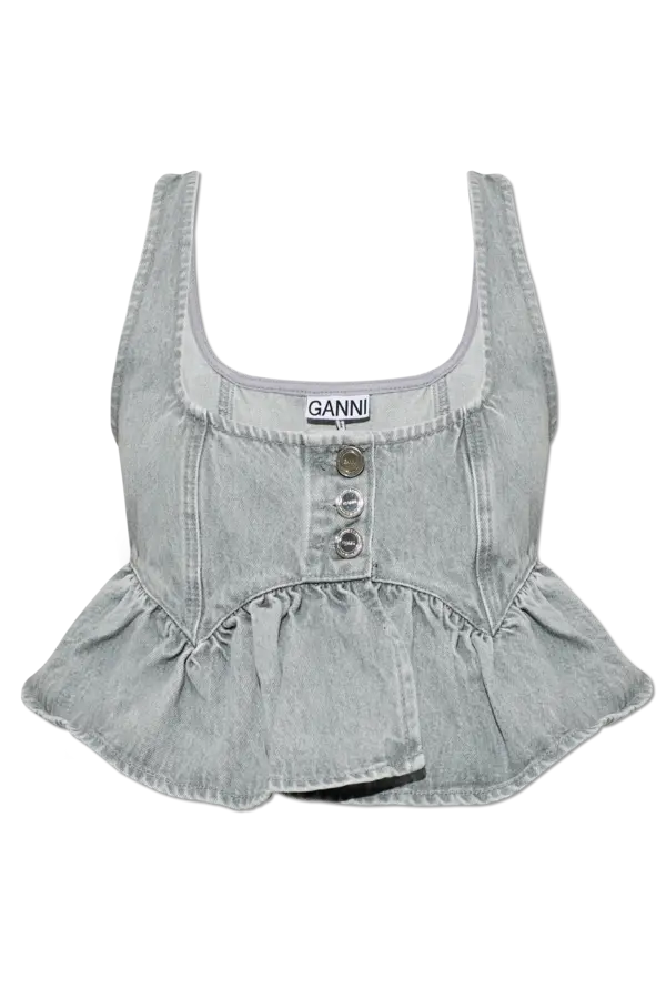 GANNI Denim Camisole - Grey