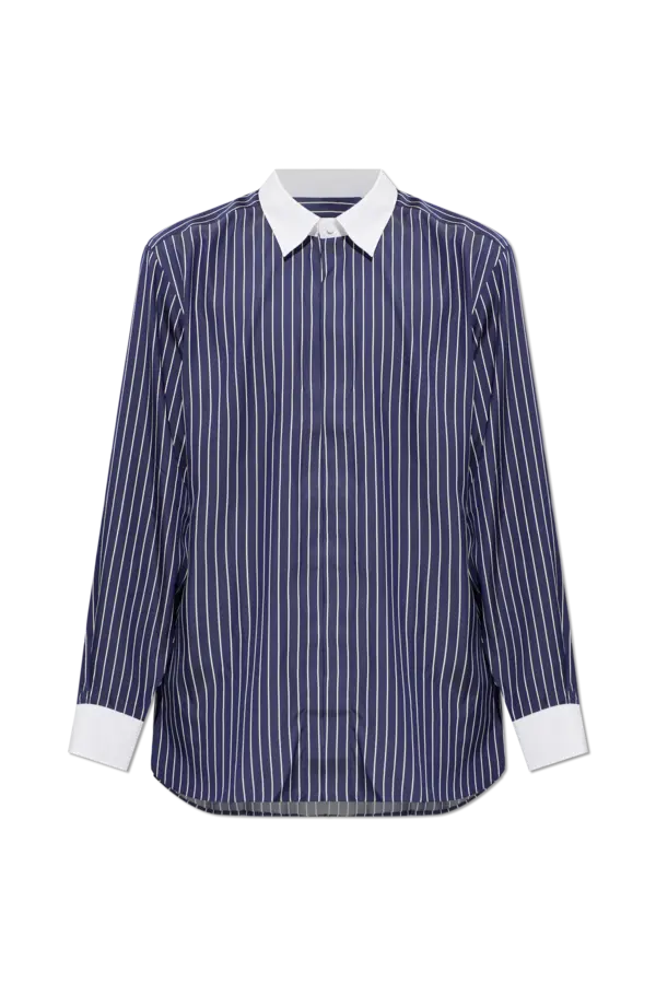 TOM FORD Silk Striped Shirt - Navy Blue
