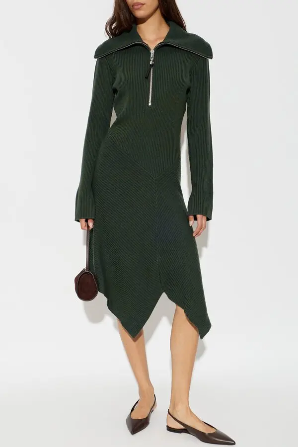 GANNI Wool Turtleneck Dress