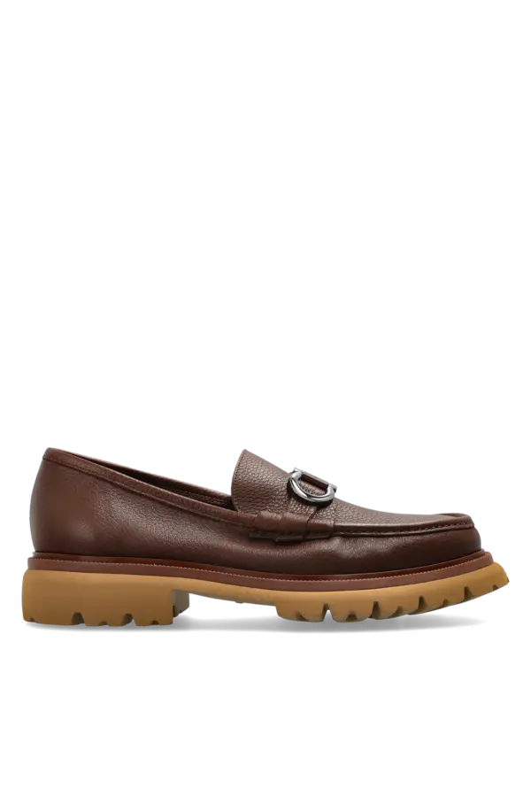 FERRAGAMO Cocoon 2" Leather Loafers - Brown