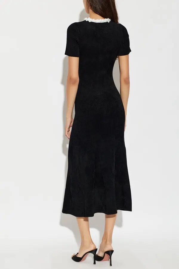 SELF-PORTRAIT Ribbed Dress With Pockets