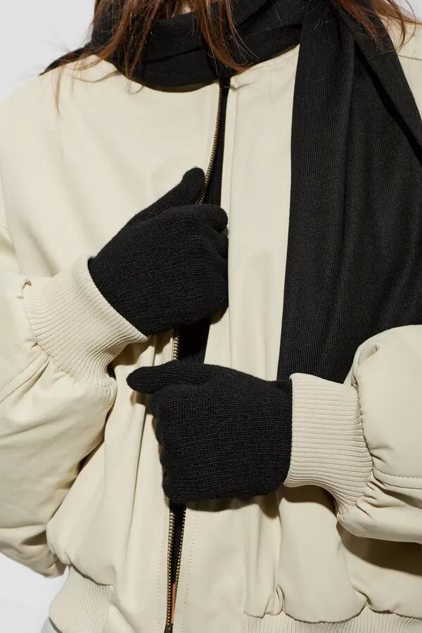 Moschino Gloves With Logo Patch