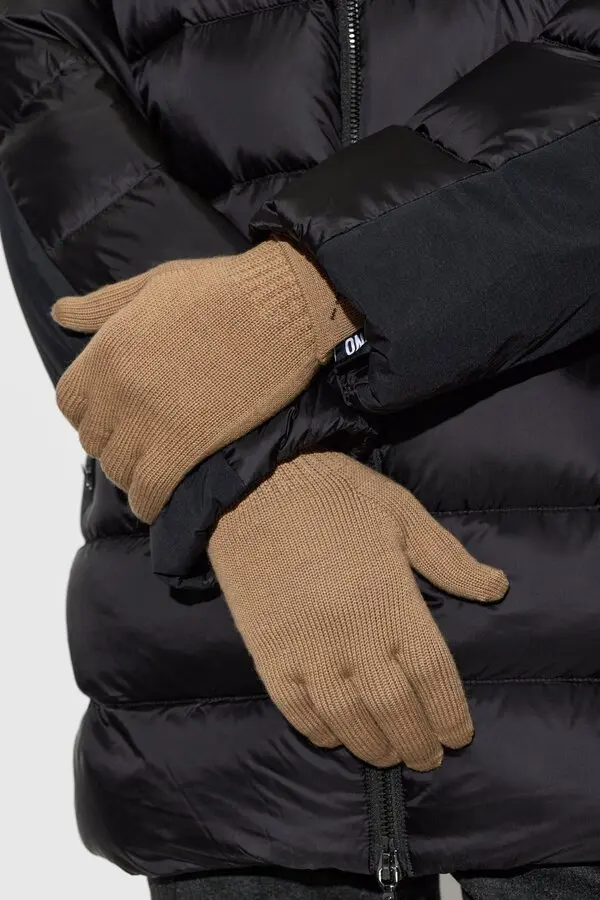 Moschino Wool Gloves With Logo