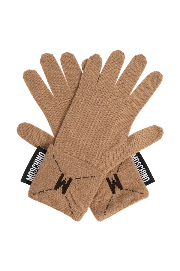 Moschino Wool Gloves With Logo