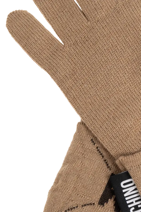 Moschino Wool Gloves With Logo