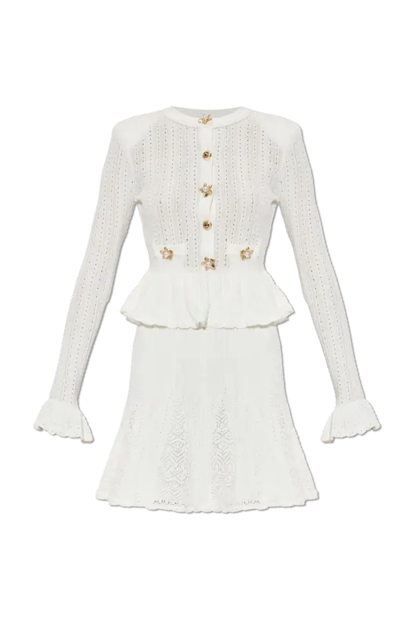 SELF-PORTRAIT Peplum Dress - White