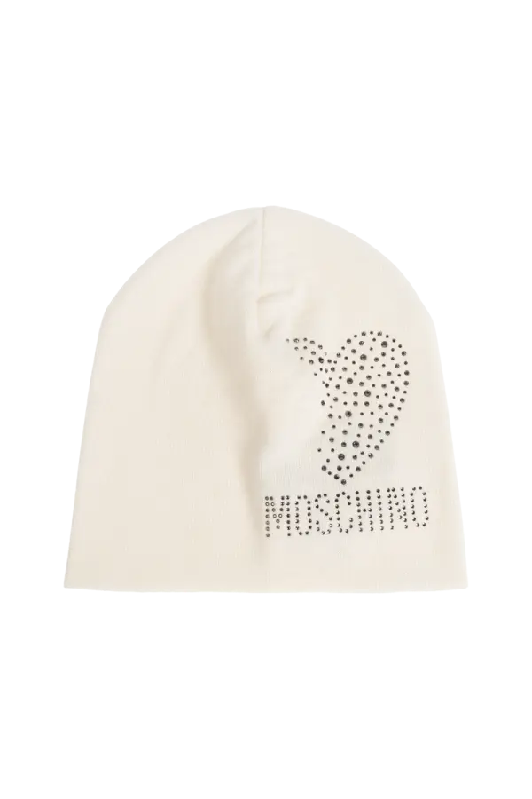 Moschino Wool Beanie With Shimmering Sequins - Cream