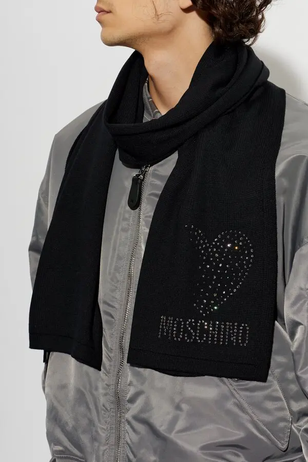 Moschino Wool Scarf With Sparkling Sequins