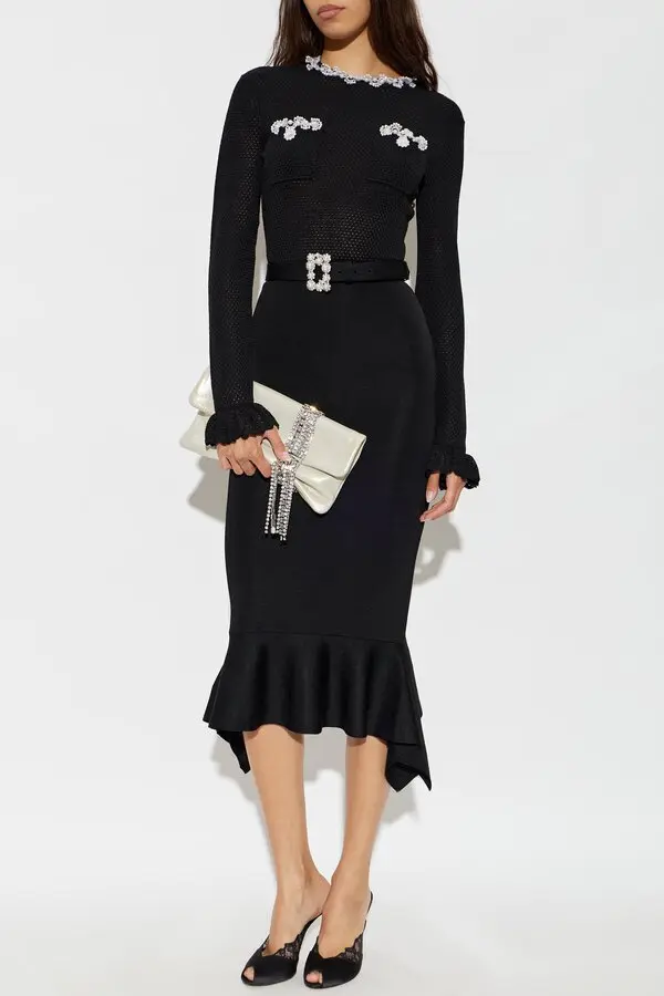 SELF-PORTRAIT Asymmetric Dress With Belt