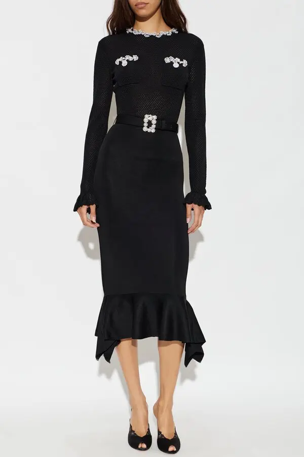 SELF-PORTRAIT Asymmetric Dress With Belt