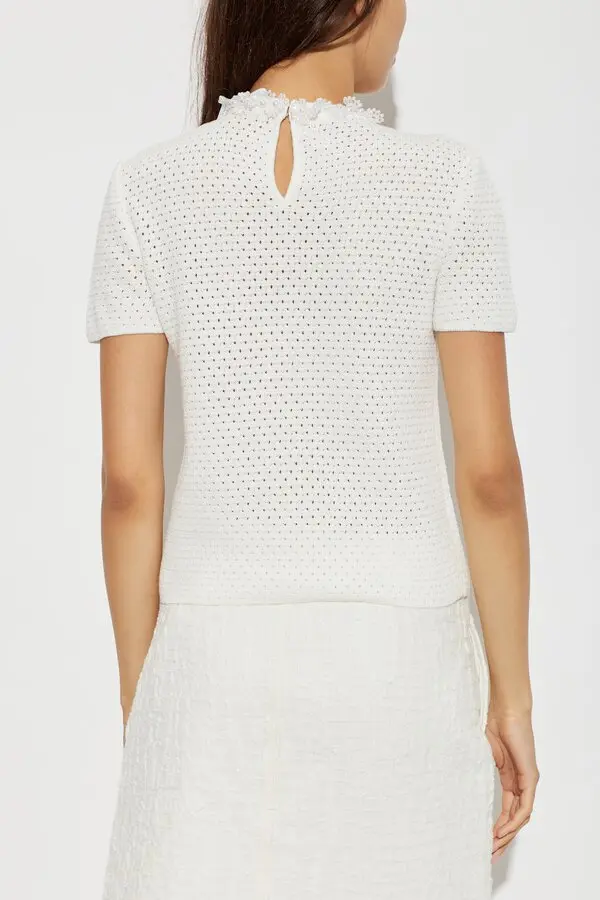 SELF-PORTRAIT Top With Shimmering Appliqués