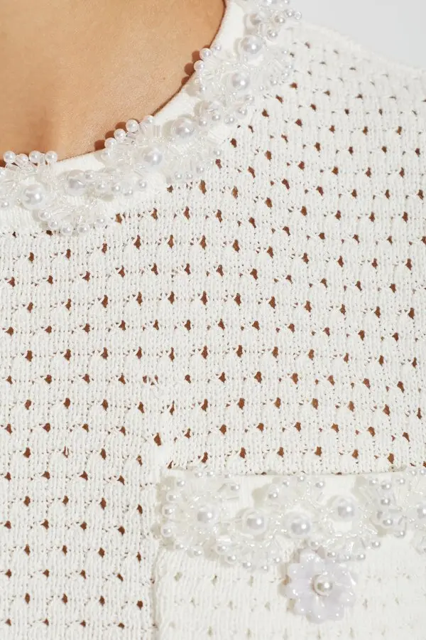 SELF-PORTRAIT Top With Shimmering Appliqués