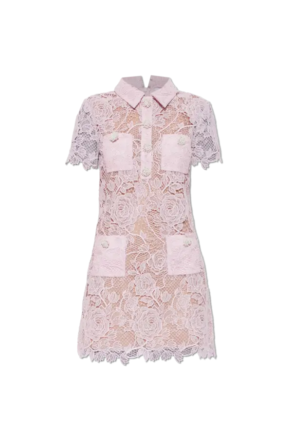 SELF-PORTRAIT Lace Dress With Pockets - Pink
