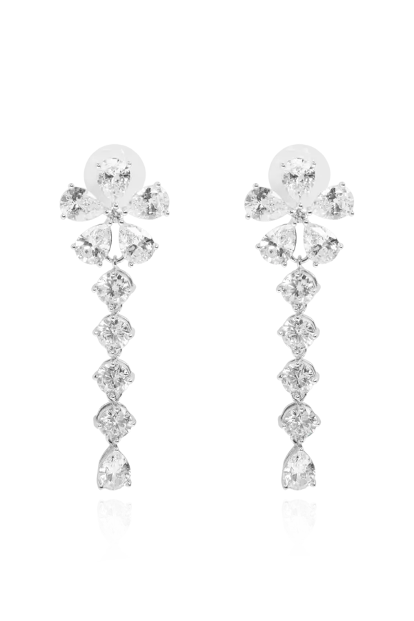 SELF-PORTRAIT Long Earrings With Shimmering Crystals