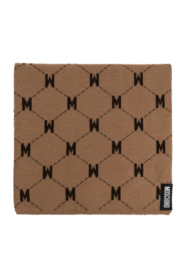 Moschino Wool Scarf With Monogram
