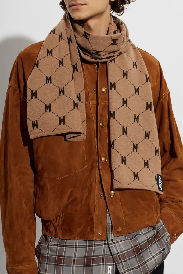 Moschino Wool Scarf With Monogram