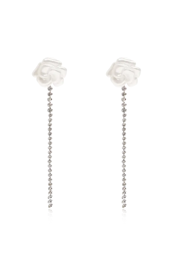 SELF-PORTRAIT Long Earrings With Shimmering Crystals