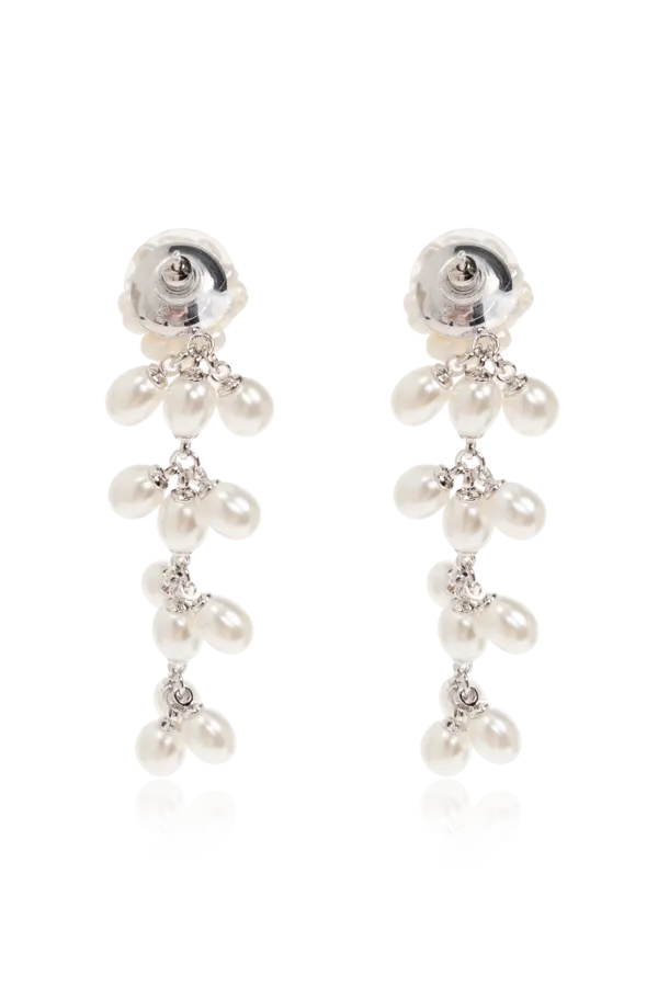 SELF-PORTRAIT Long Earrings With Glass Pearls