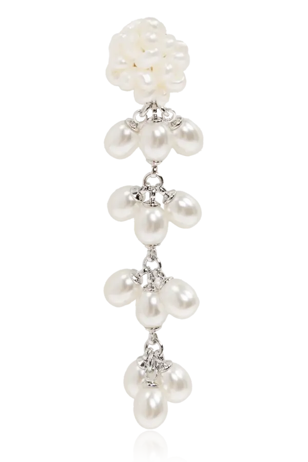 SELF-PORTRAIT Long Earrings With Glass Pearls