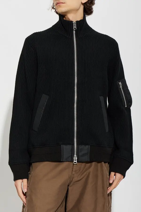 Sacai Wool Cardigan With Pockets