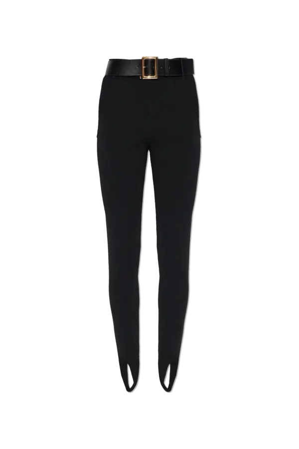 SELF-PORTRAIT Leggings With A Belt - Black