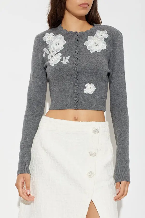 SELF-PORTRAIT Floral Motif Cardigan