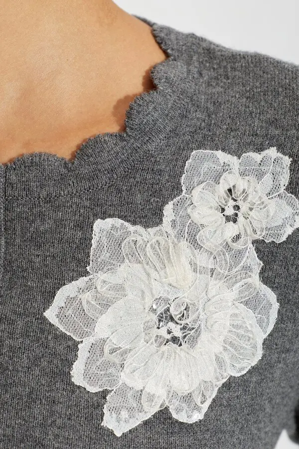 SELF-PORTRAIT Floral Motif Cardigan