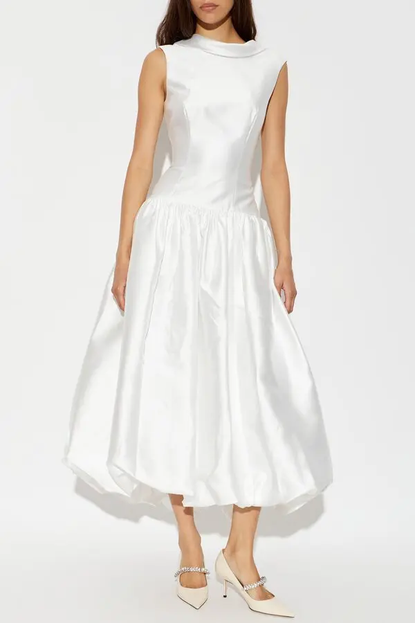 SELF-PORTRAIT Satin Dress With Brooch
