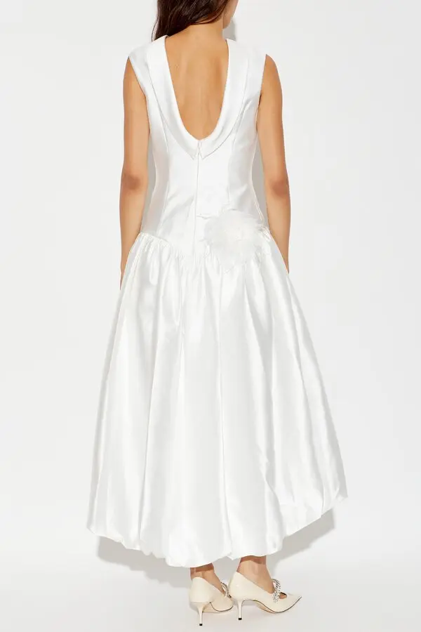SELF-PORTRAIT Satin Dress With Brooch