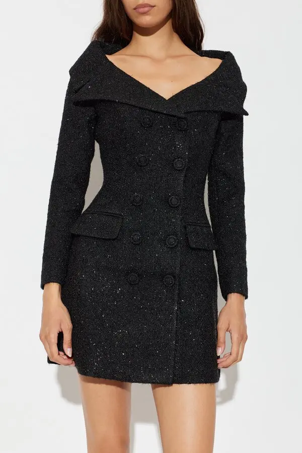 SELF-PORTRAIT Tweed Dress With Metallic Thread